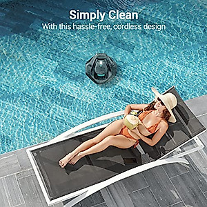 AIPER Cordless Robotic Pool Cleaner, Pool Vacuum Lasts 90 Mins, LED Indicator, Self-Parking, Ideal for Above/In-Ground Flat Pools up to 40 Feet