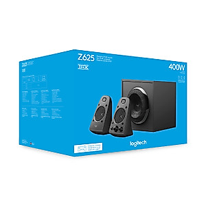 Logitech Z625 Powerful THX® Certified 2.1 Speaker System with Optical Input, black
