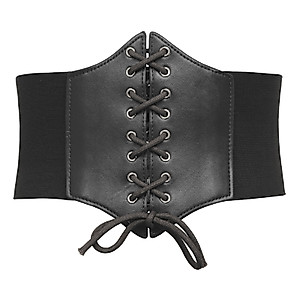 GRACE KARIN Women's Vintage Victorian Plus Size Corset Steampunk Belt for Dress(M,Black)