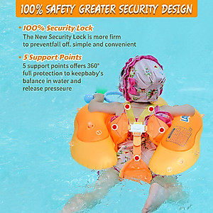 LAYCOL Baby Swimming Float with UPF50+ Sun Canopy Baby Floats for Pool No Flip Overbaby Pool for Baby Age of 3-36 Months