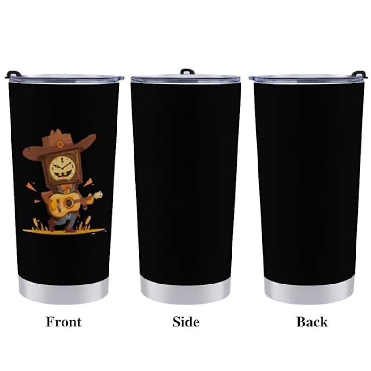 Time to Play Guitar Music 20 Oz Travel Coffee Mug with Lid Tumbler Drinking with Straw Brush Water Car Cup