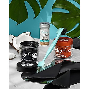 KISS COLORS & CARE Color Edge Fixer 1.01 oz. (30mL) Travel Size - Natural Black, Hides Grays & Fills In Hairline, Moisturizing, No Flakes, 24 Hour Maximum Hold, Natural Results, Keep Edges In Check