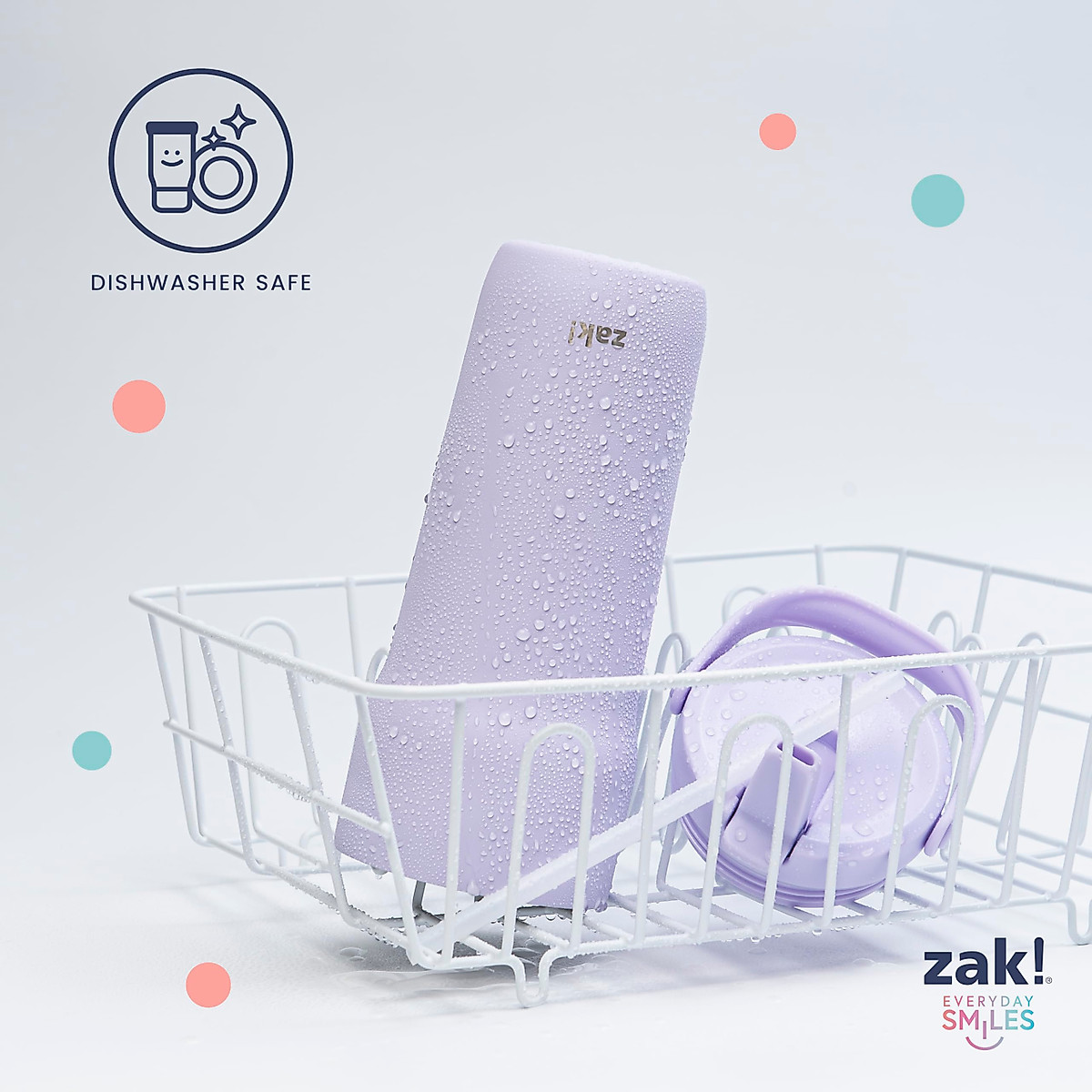 Zak Designs Sutton Travel Tumbler for On the Go, 30oz Stainless Steel with Vacuum Insulation, Straw Spout, Carry Handle for Cold Drinks (Icicle Mint Green)