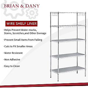 BRIAN & DANY Wire Shelf Liners Set of 5 (Industrial Strength) (14-Inch-by-24-Inch)