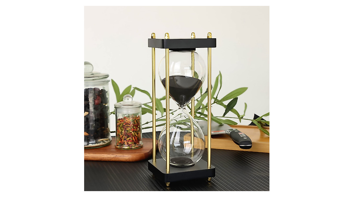 60-Minute Rainbow Glass Hourglass Timer for Decor & Gifts