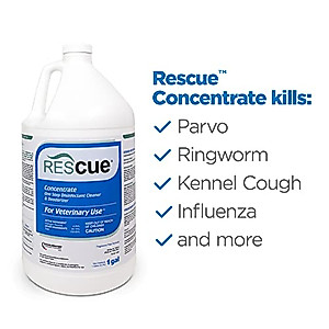 REScue One-Step Disinfectant Cleaner & Deodorizer, For Veterinary Use, Animal Shelters, Pet Foster Homes, Kennels, Litter Box, Concentrate, 1-Gallon
