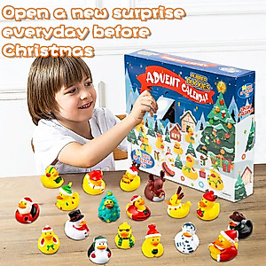 2023 Advent Calendar Christmas Ducks - 24pcs Rubber Duck Advent Calendar 25 Days of Christmas Countdown Duck Toys for Christmas Party Favors Kids Toddlers Adults