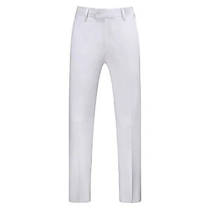 MOGU Mens 2 Piece Suit Slim Fit Double Breasted Blazer and Pants Tuxedo for Prom Wedding Groomsmen Business US Size Blazer Jakcet 40/Pants 36 White