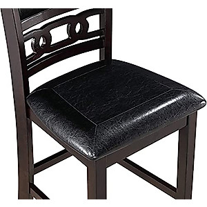 New Classic FURNITURE Gia 5-Piece Table with Four Chairs, Inch, 42" Counter Set, Ebony