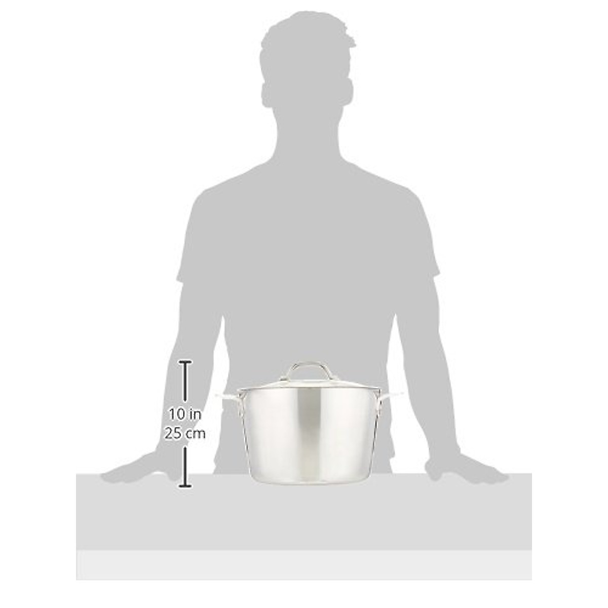 Viking Culinary 3-Ply Stainless Steel Stock Pot, 8 Quart, Includes Glass Lid, Dishwasher, Oven Safe, Works on All Cooktops including Induction