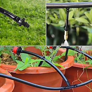 Kalolary 300Pcs Irrigation Fittings Kit, Drip Irrigation Kit Barbed Connectors for 1/4 Inch Flower Lawn Garden Irrigation System Kit (Straight Barbs, Tees, Elbows, End Plug, 4-Way Coupling)