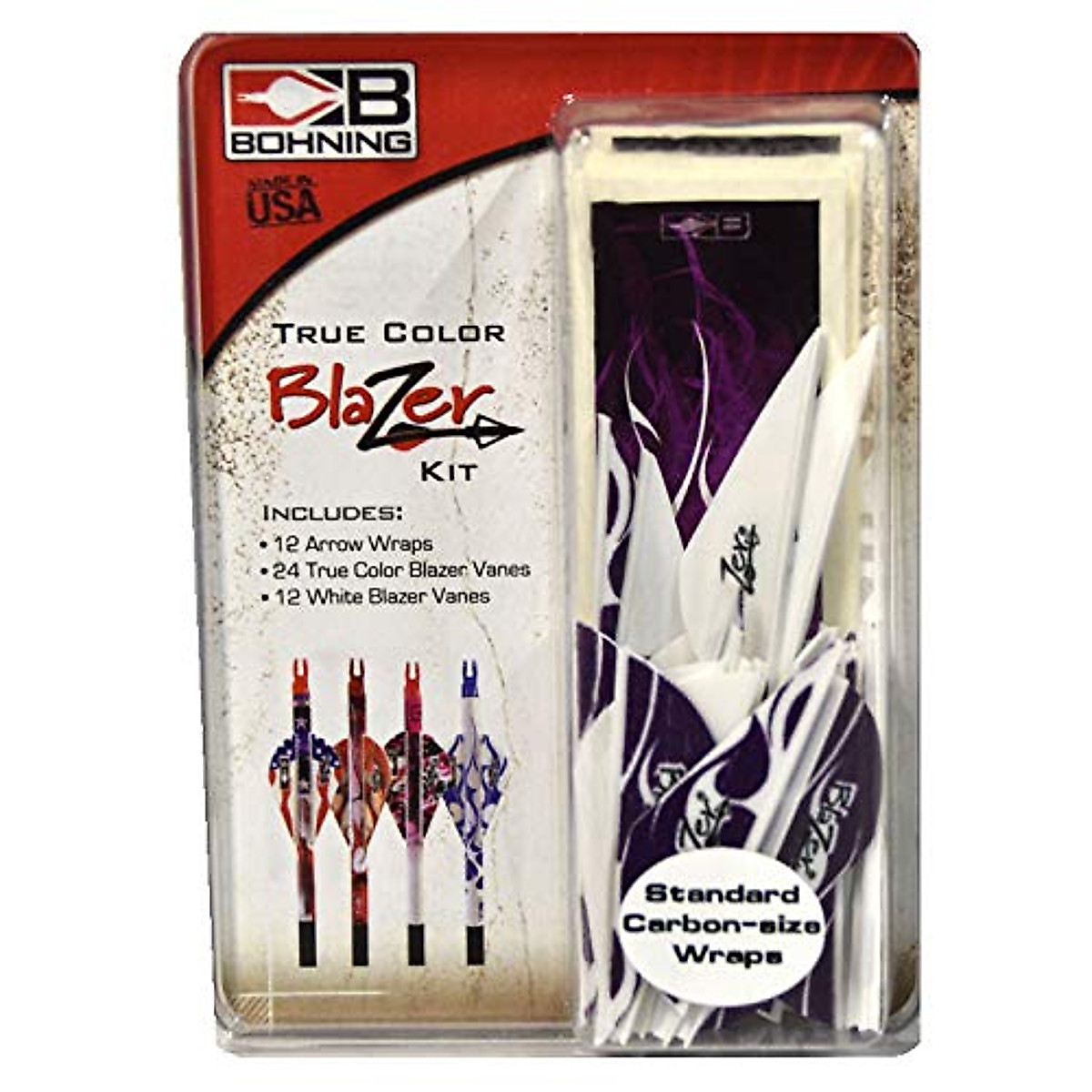 Bohning True Color Blazer Vane & Wrap Combo - Purple Flame