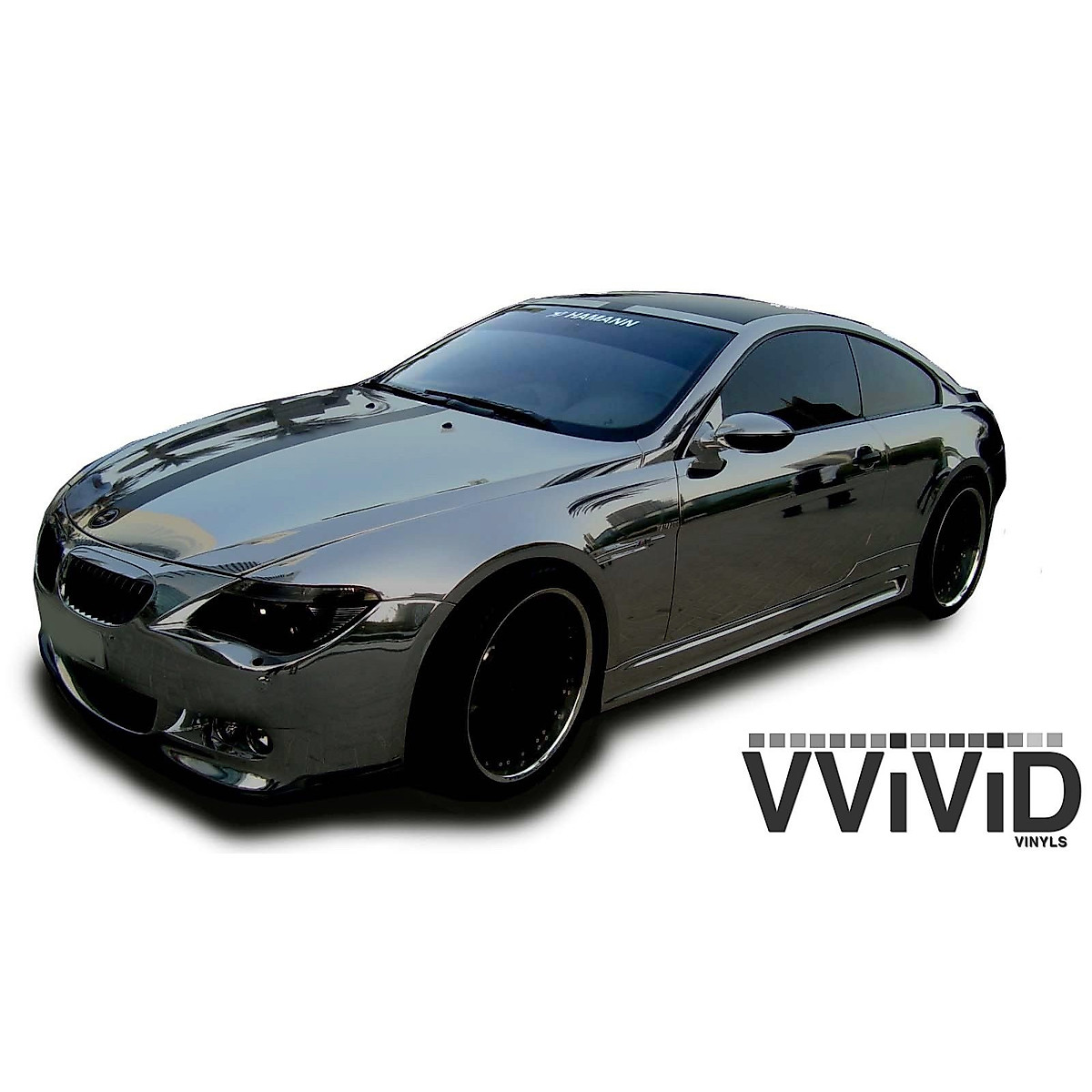 VViViD Standard Gloss Chrome Black Vinyl Wrap Adhesive Film Roll (1.5ft x 5ft)