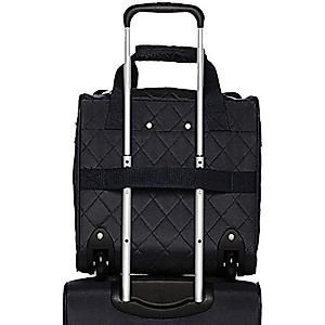Amazon Basics Underseat Carry-On Rolling Travel Luggage Bag, 14 Inches, Black Quilted