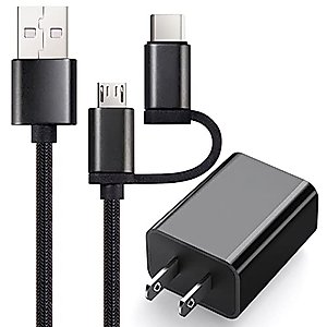 WindSwallow Fast Charger for Wireless Bluetooth Headphone Sports Earbuds Earphone Gaming Headset Speaker, Adapter Power Charging Cable Cord (USB Type C & Micro)