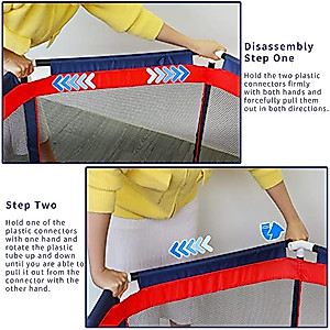 GrowthPic Baby Playpen, Playard for Baby - Safety Play Pen for Infant and Baby, with Sturdy Bases, Anti-Skid Pads, Lightweight, Navy Blue, 6-Panel