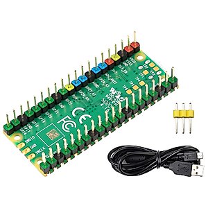 Bicool Raspberry Pi Pico with Pre-Soldered Colorful Pin Header Microcontroller Mini Development Board Based on Raspberry Pi RP2040 Chip,Dual-Core ARM Cortex M0+ Processor, Flexible Clock