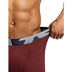 TSLA Men's Compression Pants, Cool Dry Athletic Workout Running Tights Leggings with Pocket/Non-Pocket, 3pack Cool Dry Pants Camo Black/Yellow/Brick, XX-Large