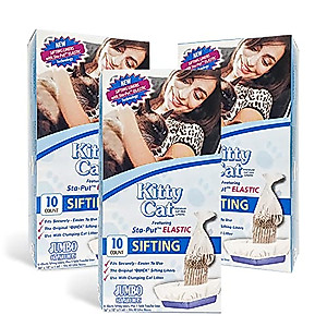 Alfapet sifting litter box liners, 30 Pack + 3 Solid Transfer Liner -For Large, X-Large, Giant, Extra-Giant Size Litter Boxes- With Easy Fit Sta-Put Technology (30 Count)
