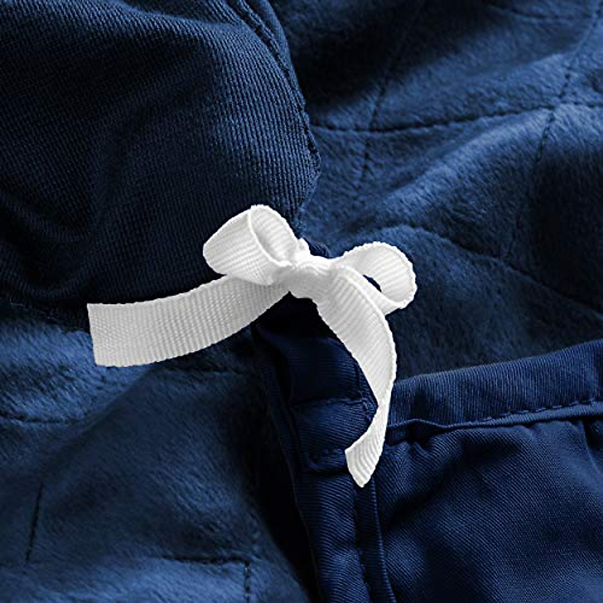 Bare Home 17lb (60" x 80") Weighted Blanket with Cover for Adults - All-Natural 100% Cotton - Improved Heavy Blanket with Premium Glass Beads (Dark Blue, 60"x80")