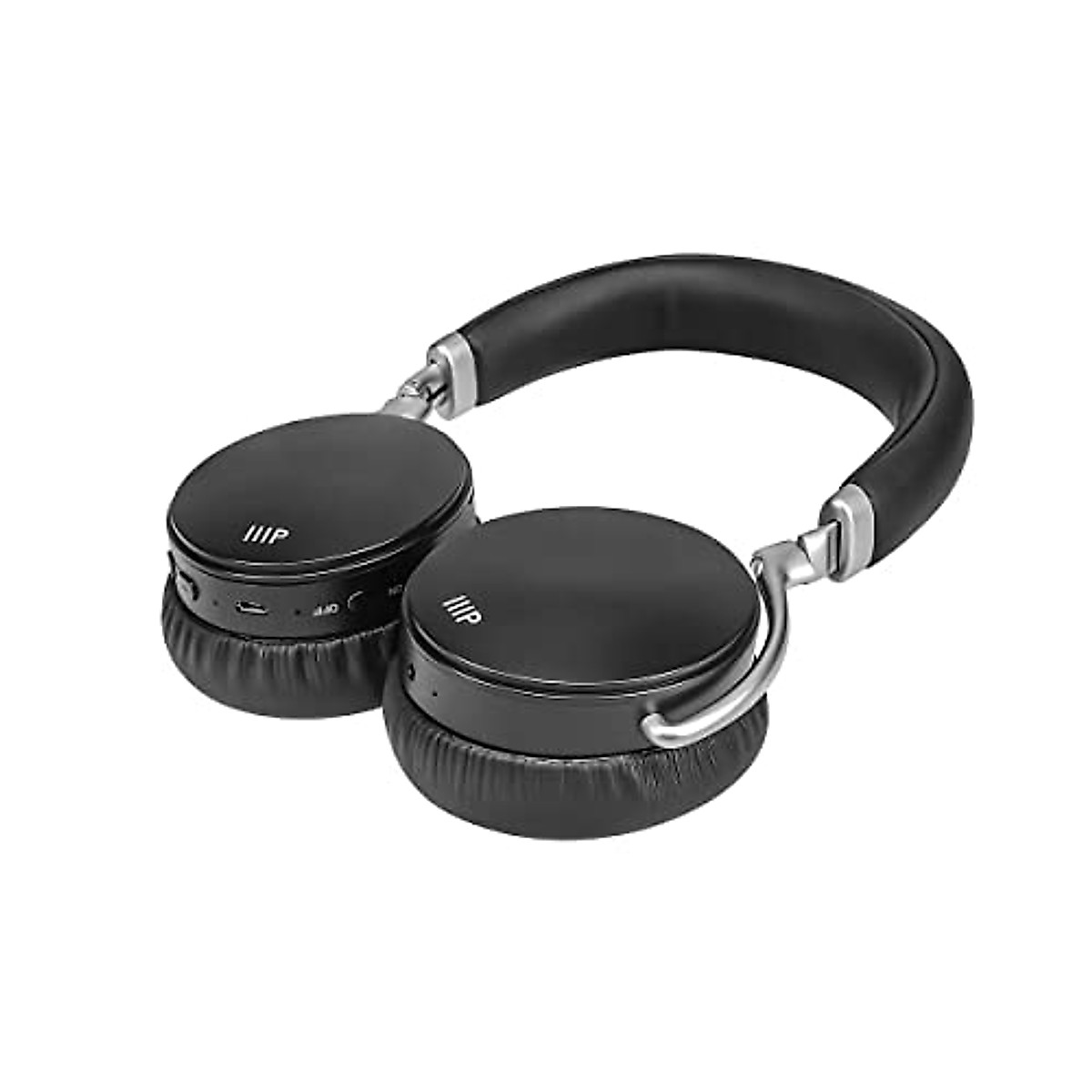 Monoprice Bluetooth Headphones with Active Noise Cancelling, 20H Playback/Talk Time, with The AAC, SBC, Qualcomm aptX, and Qualcomm aptX Low Latency Audio codecs,Black