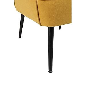 Ochangqi Modern Mid Century Velvet Sherpa Armchair, Accent Chair for Living Room Bedroom and Office, Easy Assembly, Comfy and Stylish Sofa Chair (Yellow)