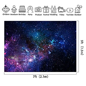 BUTFOBCA 7x5ft Outer Space Backdrop, Starry Galaxy Photo Backdrop, Planet Theme Background for Boy Girl Birthday Party Photography Decorations Banner, Photo Booth Studio Supplies Props(Vinyl)