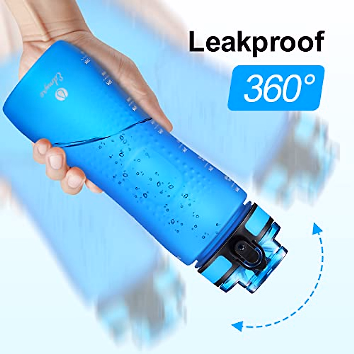 Edmyre 25 oz Pink Water Bottle for Girls, BPA Free Tritan Thick Motivational Water Bottle with Time Marker, Light Green/Pink Leak-proof Water Bottle