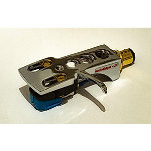 Mirror Chrome plated Headshell, mount, cartridge and stylus, needle for Technics SL 1000, SL 1100, SL 1200, SL 1210, SL 1300, SL 1301, SL 1310, SL 1350, SL 1400, SL 1401, SL 1410, MADE IN ENGLAND