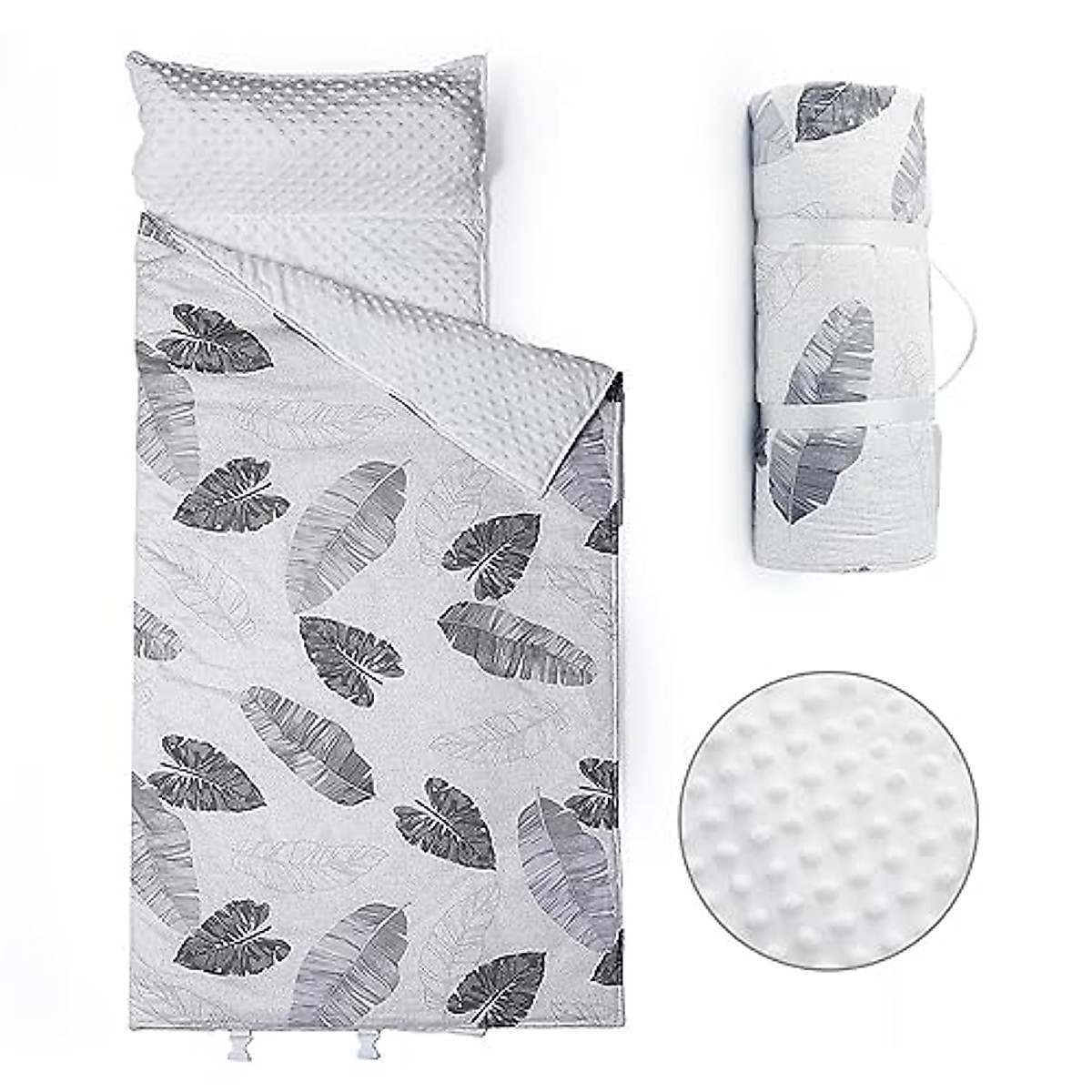 Bunnikins & Clover Toddler Nap Mat with Removable Pillow, Nap Mats for Preschool, Easy Clean Toddler Nap Pad for Kindergarten, Kids Sleeping Bag for Travel Camping