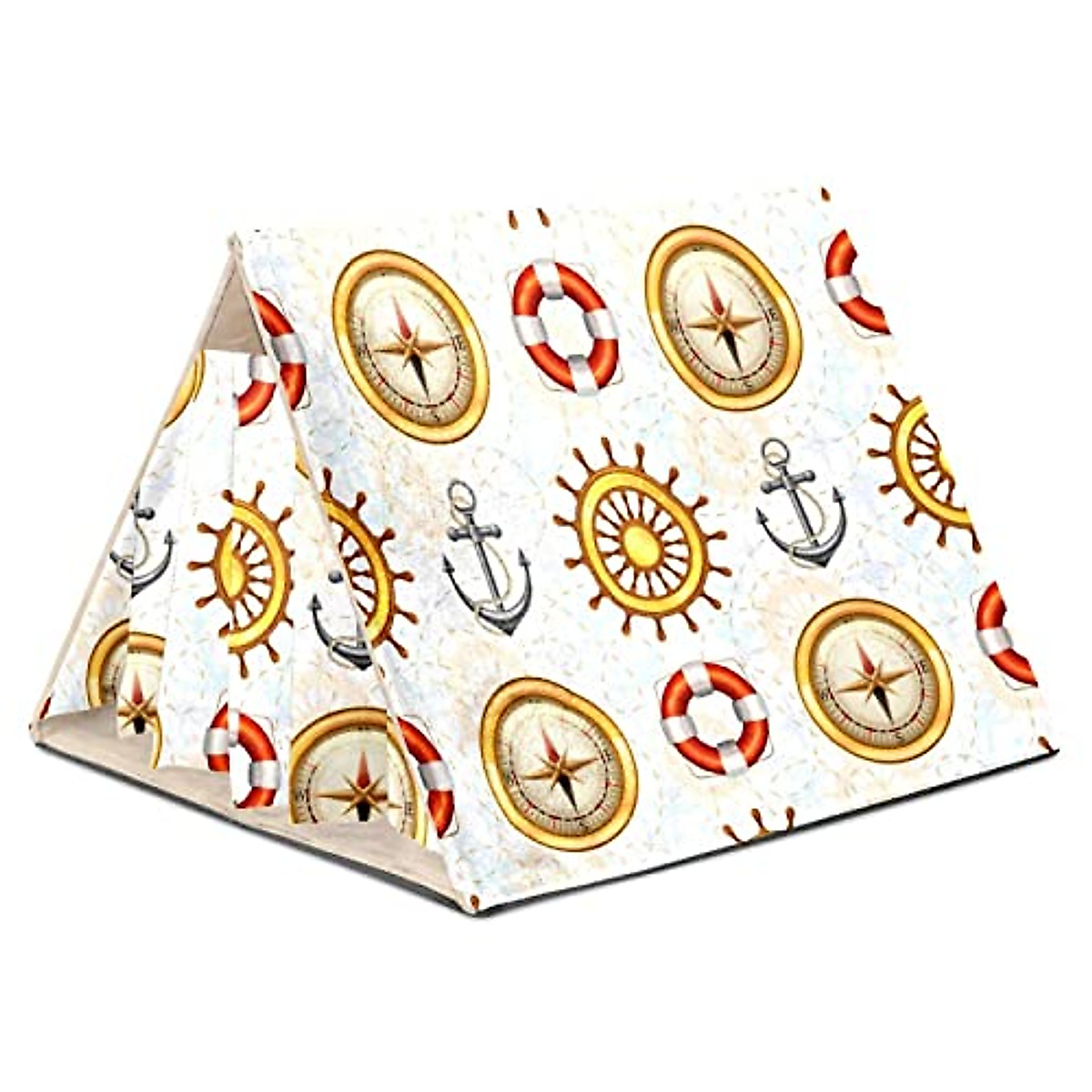 Y-DSIWX Guinea Pig Hideout House Bed, Retro Marine Pattern Compass Ship Anchor Rabbit Cave, Squirrel Chinchilla Hamster Hedgehog Nest Cage