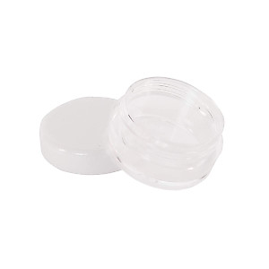 Wopanxye 20pcs 5g Small Travel Sample Cosmetic Containers for Make-up Eye Shadow Nails Lotion Powder Gems Beads Jewelry Cream, 5ml Clear Round Pot Jars with White Lid， Mini 5ml Plastic Sample Jars