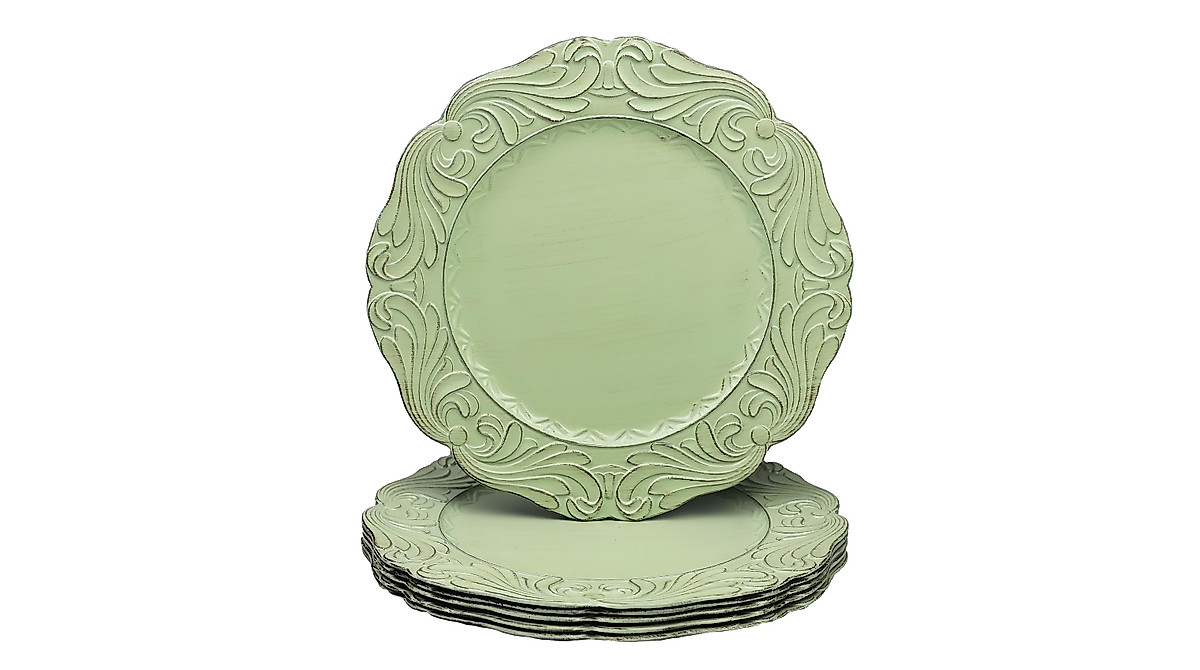 Leemxiiny Green Charger Plates for Elegant Table Setting