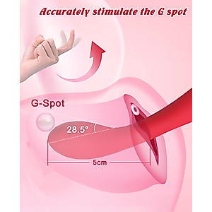 Alovegarden Clitoral G-Spot Powerful Rose Vibrator, Waterproof Dildo Clit Stimulator with 10 Vibration Modes, Softer and Flexible Sex Toy for Women, Clitoral Vibrator (Red)