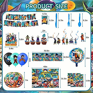 199pcs Birthday Party Decorations, Birthday Supplies Birthday Party Supplies include Backdrop Banner Balloons Cake Topper Plastic Swirls Tableware