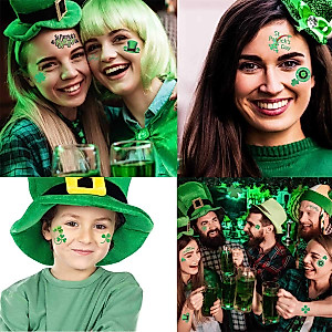 COKOHAPPY 169Pcs St Patricks Day Temporary Tattoos Face Sticker, 20 Sheets Body Temporary Tattoos Decorative Stickers for Saint Patrick's Day Party Favor Decoration