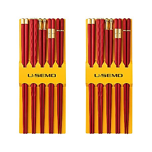 Homoyoyo Reusable Chopsticks 10 Pairs Chopsticks Hot Pot Fiberglass Household Chinese Gift