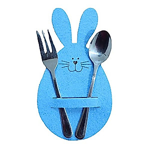 4Pcs Easter Cutlery Bag Set Festive Party Cutlery Decoration Bag Cutlery Decoration LQ6