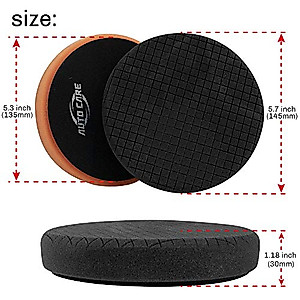 Autocare 6Pcs 5.5" Face for 5" Backing Plate Compound Buffing Sponge Pads Polishing Pads Kit Buffing Pad for Car Buffer Polisher Sanding,Polishing,Waxing