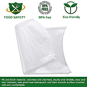 100 Pieces Poultry Shrink Wrap Bags Transparent Heat Shrink Bags BPA-Free Freezer and 100 Pieces White Zip Ties and Clear Silicone Straw for Chickens Rabbits Food Storage, 10 x 16 Inch