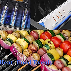 WALBZS Stainless Steel Grill Burner Tubes for BBQ Pro and Kenmore 146.16198210, 146.16198211, 146.23673310, 146.23676310 Gas Grills,14 3/4''Replacement Parts Set of 4