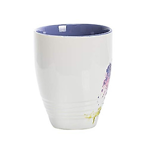 DEMDACO Kaleidoscope Butterfly Watercolor Blue 16 Ounce Glossy Stoneware Mug With Handle