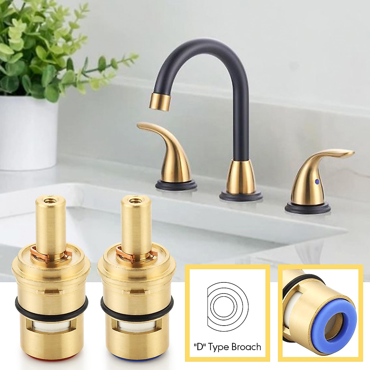 Replacement for Kingston Brass KSRPL8100CC & KSRPL8100HC Ceramic Disc Cartridge, Ceramic Cartridge Replacement, Cold Hot Ceramic Cartridge Fits for Kingston Brass Faucet