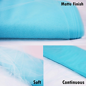 Craft And Party, Light Blue Fabric Tulle Roll 54 Inch by 40 Yards (120 ft) Fabric Tulle Bolt for DIY Tutu Skirt, Wedding and Decoration (Light Blue)