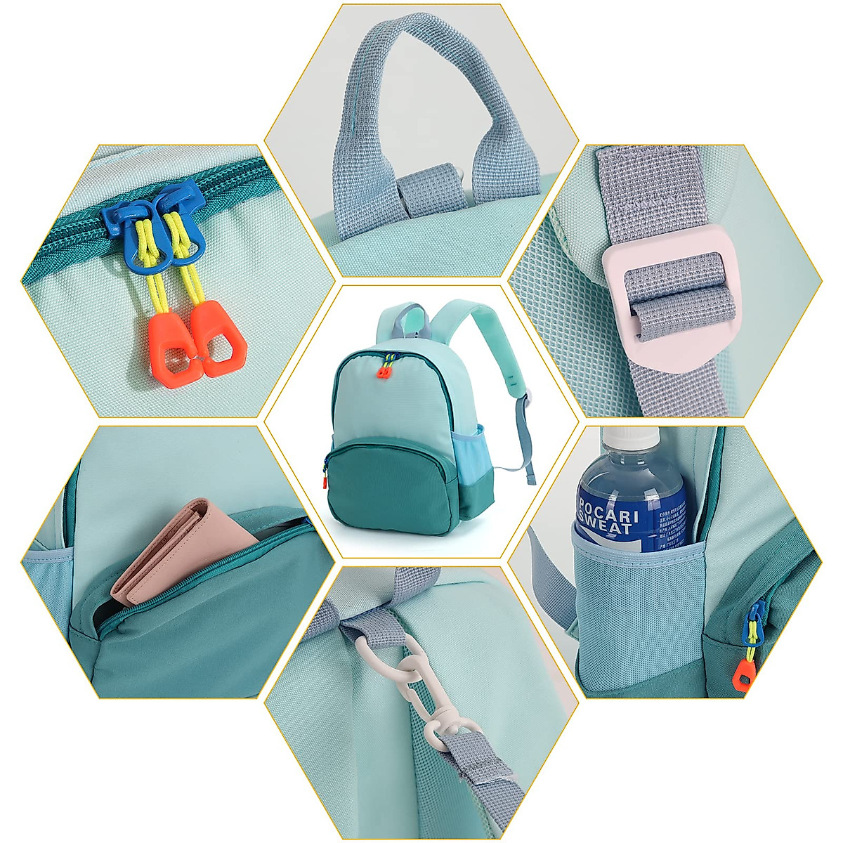 Zicac Children's Cute Canvas Backpacks Toddler Backpack (Blue)