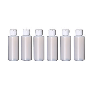 Natural Farms 2 oz Natural Pour Spout Plastic Bottles - 6 Pack - for Essential Oils, Perfumes, Lotions
