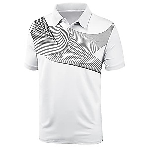 ZITY Golf Polo Shirts for Men Short Sleeve Athletic Tennis T-Shirt 035-WhiteGrey M