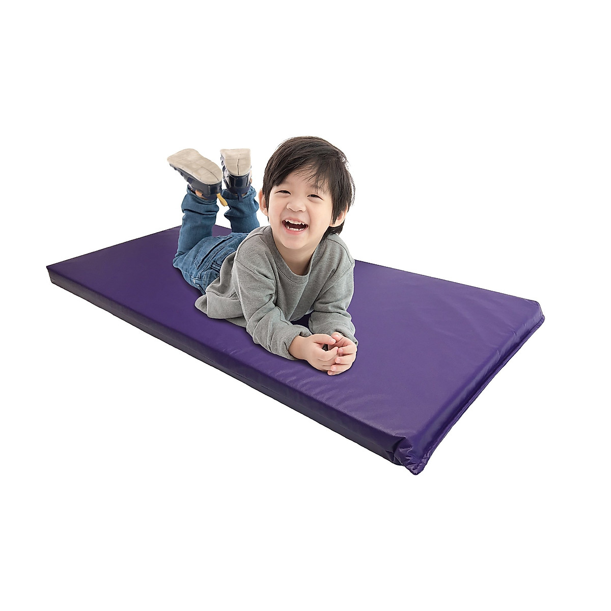 KinderMat Kids Rest Mats (5-Pack), Rainbow Designer, Non-Folding, 2-Inches Thick, 2" x 22" x 48", Red, Yellow, Green, Blue, Purple, School, Home, Daycare, 100% Made in The USA