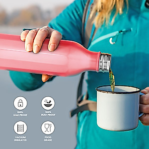 Milton Bliss 600 Vacuum Insulated Thermosteel Water Bottle/Flask | 18 oz | 540 ml | 24 hours Hot & Cold, 18/8 Stainless Steel, BPA Free, Food Grade, Leak-Proof | Pink