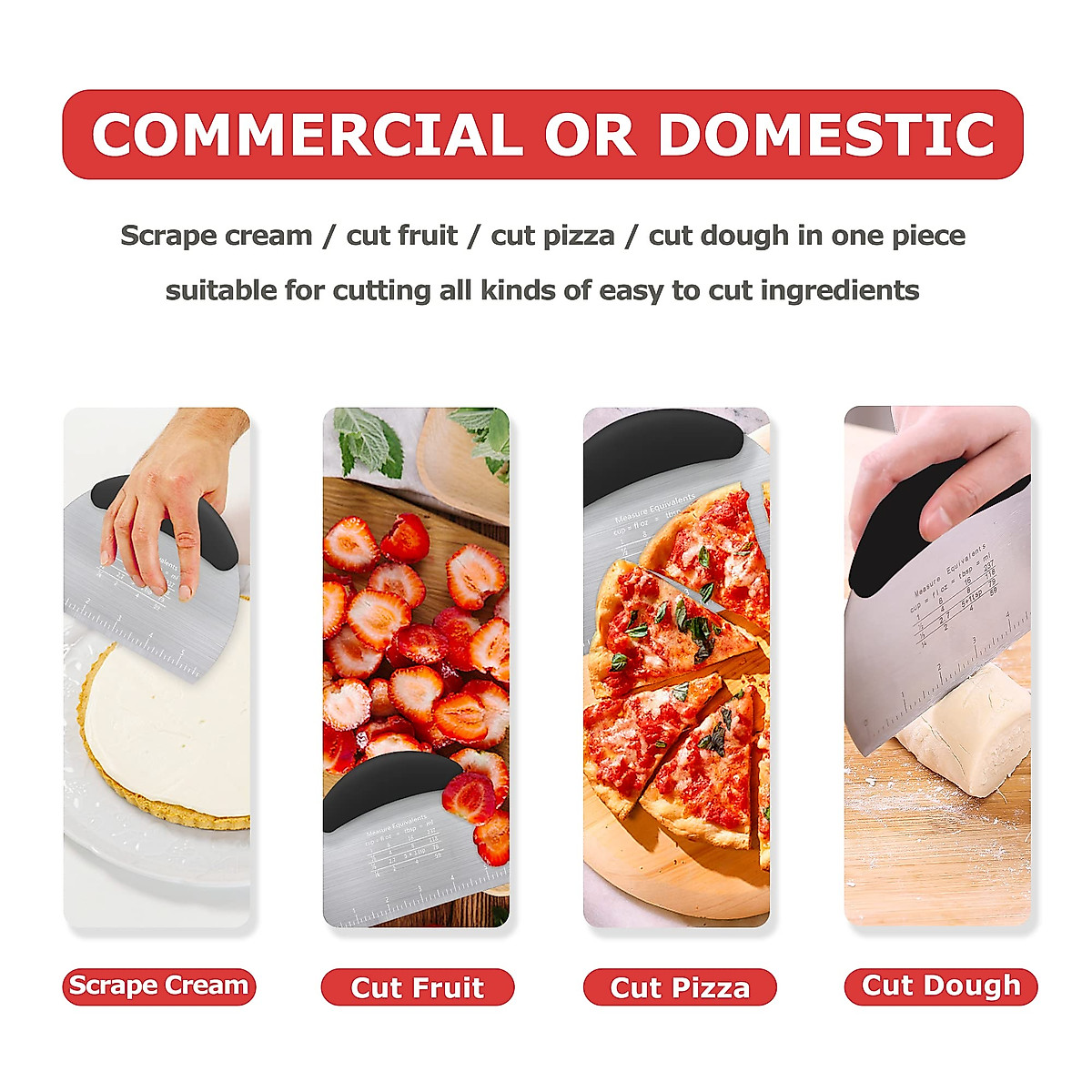 Pastry Cutter Dough Scraper Dough Cutter Scraper Tool Kitchen Pastry Blender,Stainless Steel Pastry Cutters Heavy Duty Dough Cutter for Kitchen Baking Tools,Comfortable and Dishwasher Safe (Black)